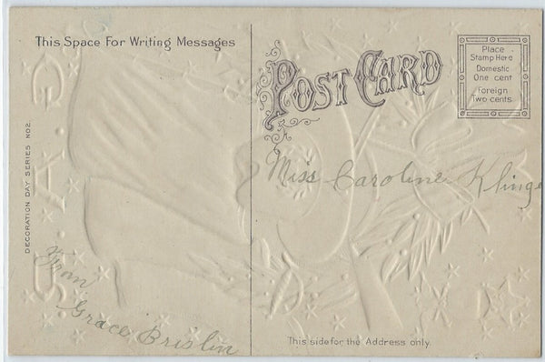 Patriotic Postcard GAR Memorial Day Decoration Day Series 2 Hat Americ ...